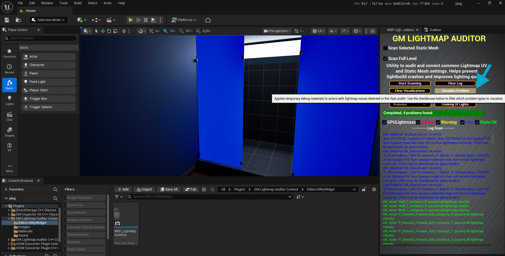 GM Lightmap Auditor - Lighting Audit Tool for Unreal Engine
